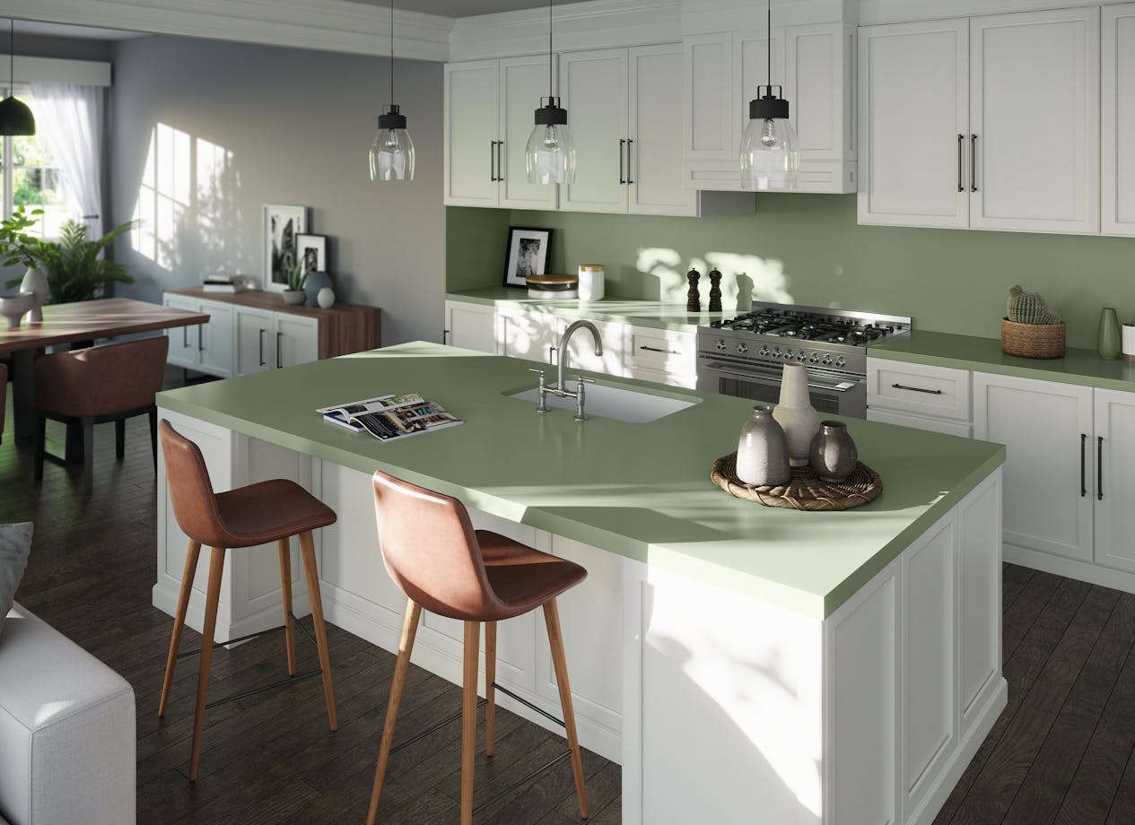 Silestone Kitchen - Posidonia Green - Cosentino Blegium Flemish