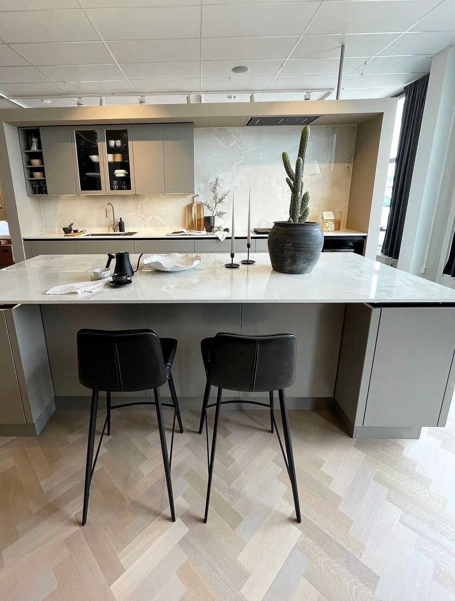 Dekton Helena countertops and wall cladding @hth.helsingborg