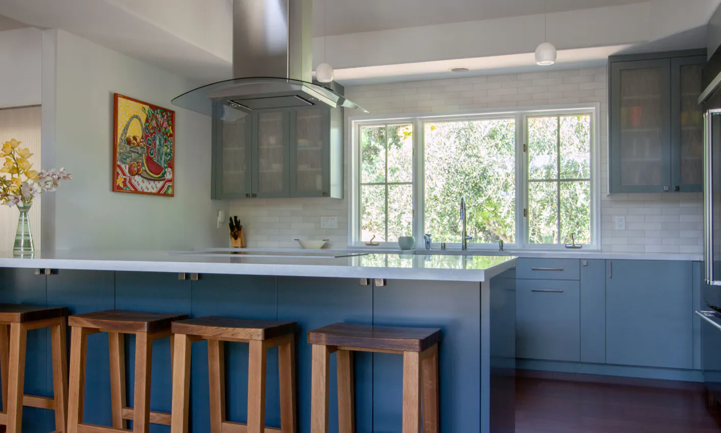 The unique design of this kitchen