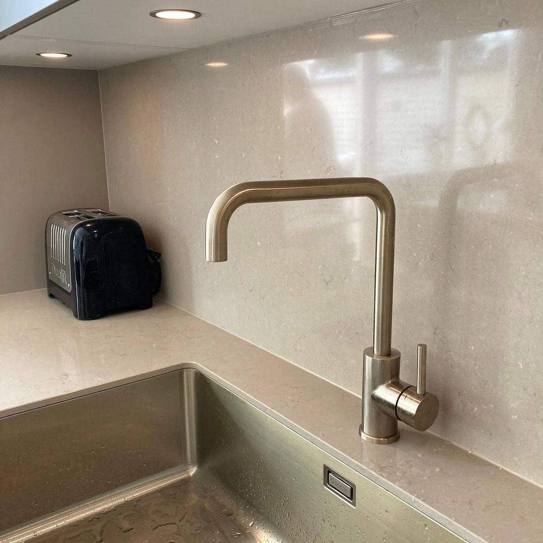 Silestone Coral Clay worktops and backsplash