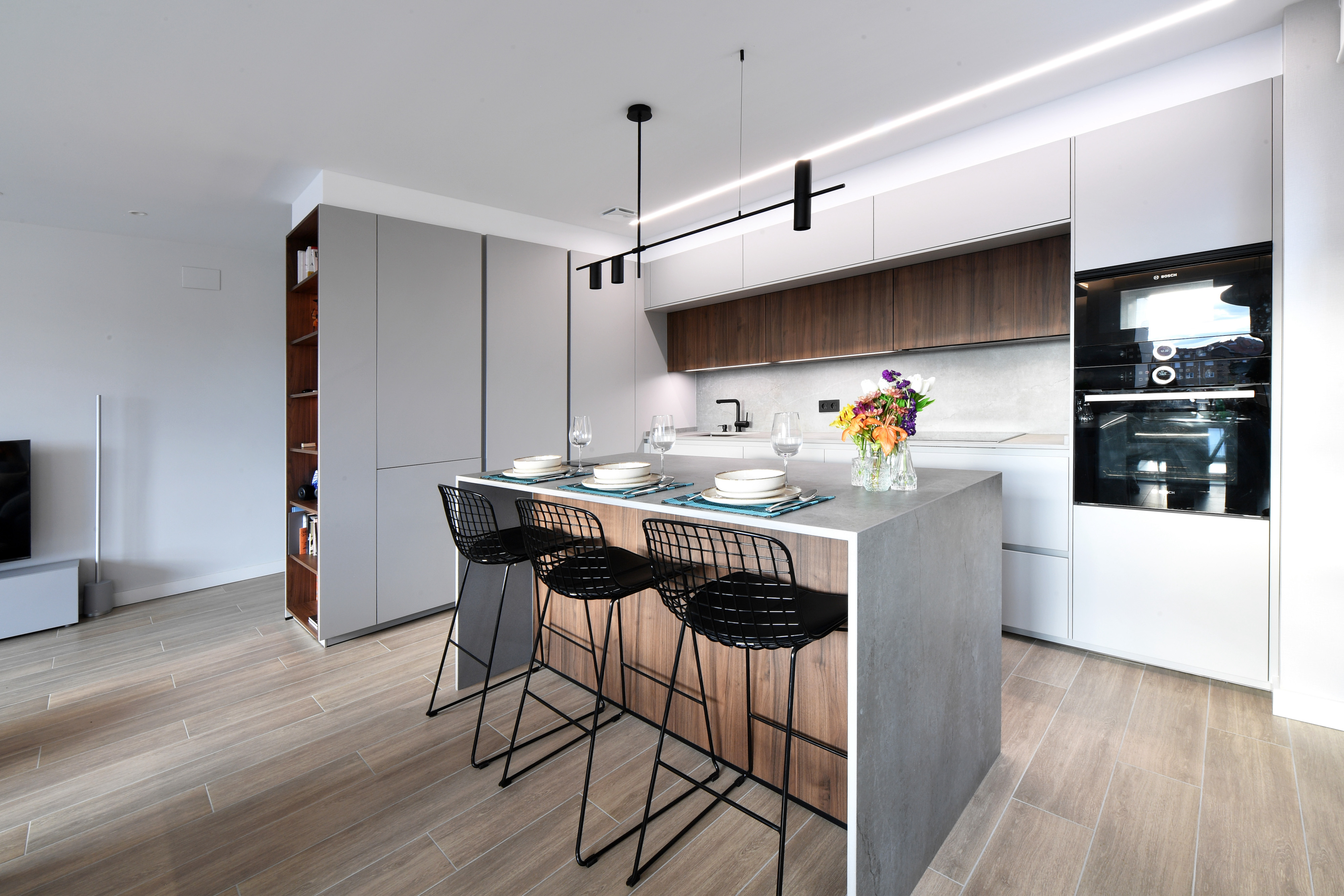 Cocina Abierta con Isla Dekton