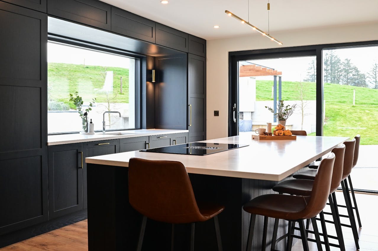 Nice windows kitchen with Calacatta Gold