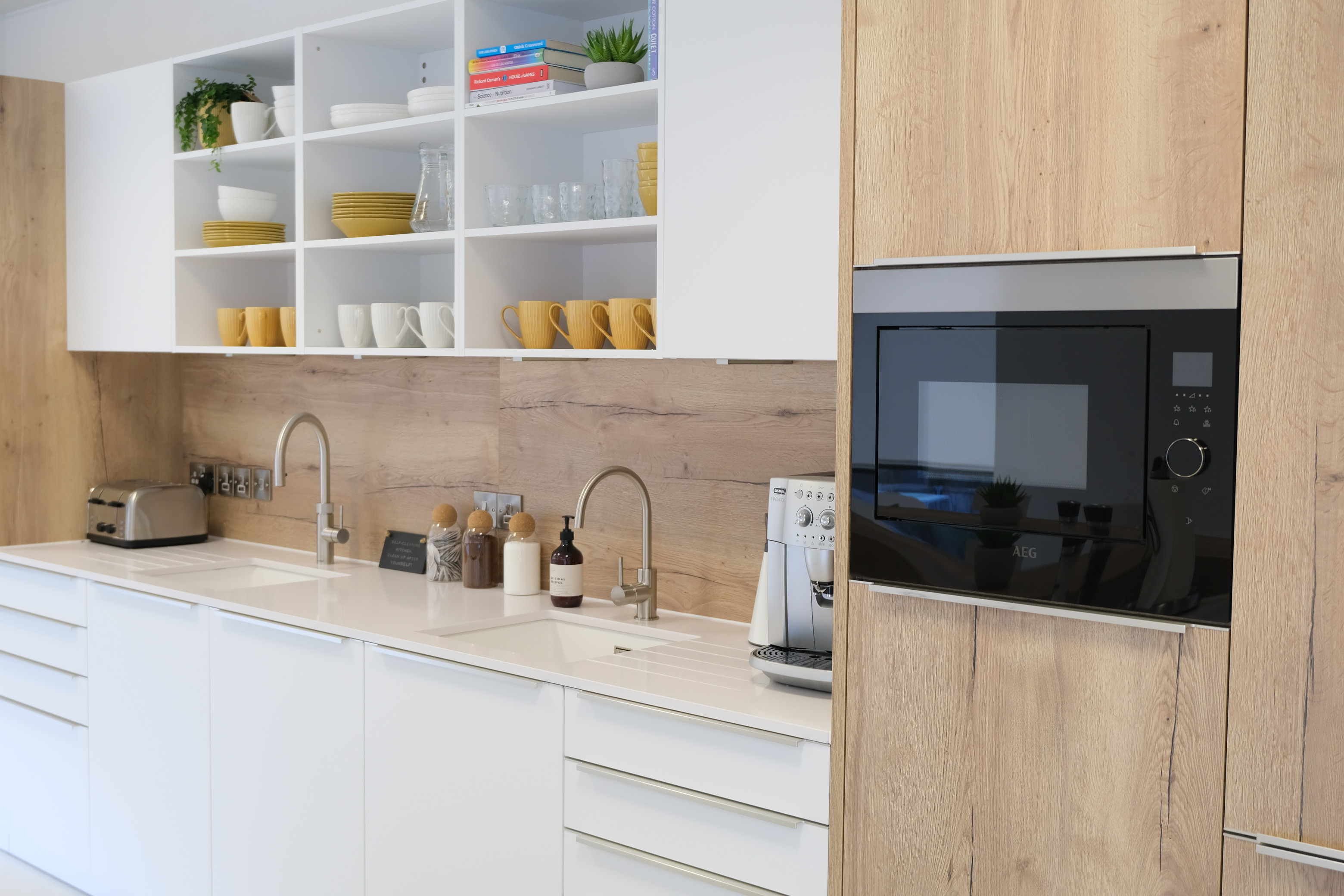 Light, refreshing office kitchen