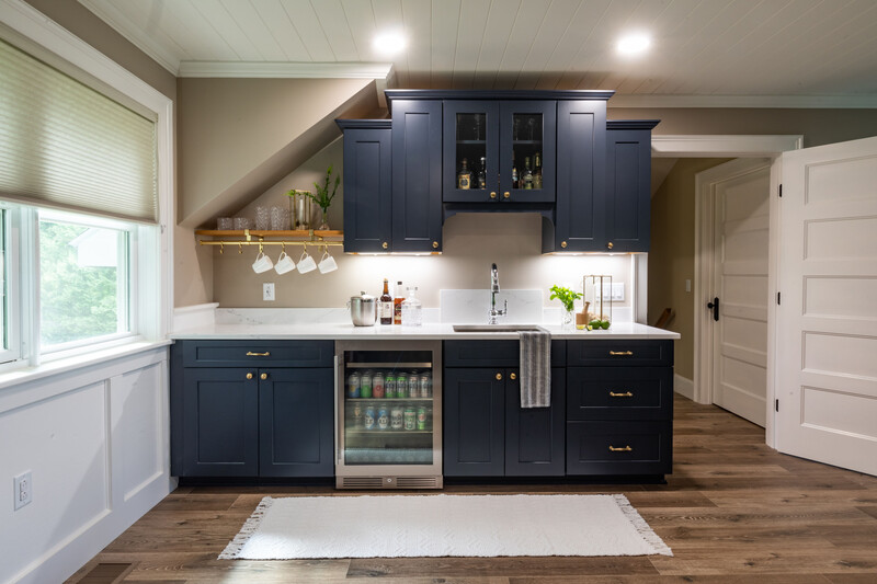 Navy wet bar store